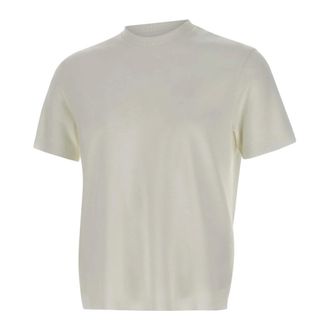 Herno Homme, Tops, Blanc, Taille: S T-shirt en Coton Blanc &agrave; Col Rond