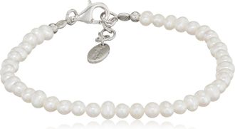 Engelsrufer Damen Armband aus Süßwasserperlen, 925er Sterlingsilber mit rhodiniertem Verschluss, Länge 18 cm + 2 cm, verstellbar, elegantes Schmuckstück