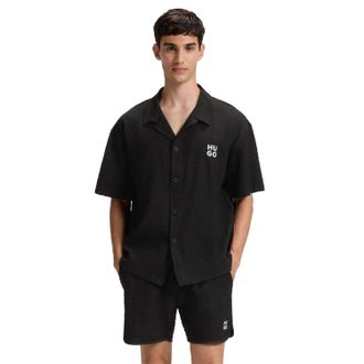 HUGO BOSS Hugo - Hemd f&uuml;r Herren, Waffelstoff, leger (Schwarz)