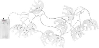 STOBOK Metallische Elefanten Lichterkette Batteriebetrieben Mit 10 Leds Warmwei&szlig; Dekorative H&auml;ngeleuchte F&uuml;r Hochzeit Und Innenbereich Kabellos Und Transport