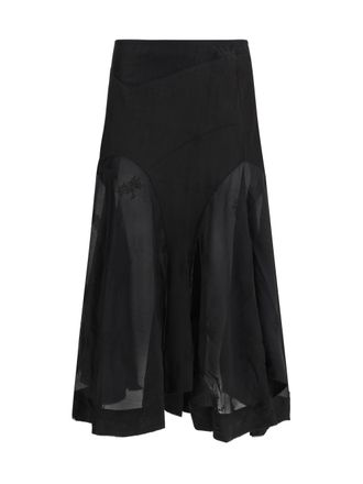 Our Legacy Womens Skirt Petti Black Bloom Lyocell