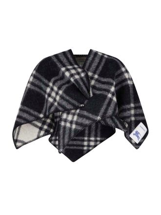Burberry Wool Cape Check