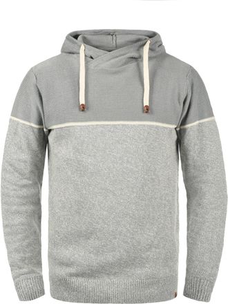 Indicode Lynde Herren Strickpullover Feinstrick Pullover mit Kapuze, Gr&ouml;&szlig;e:XXL, Farbe:Light Grey (901)