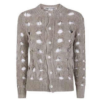 Comme Des Gar&ccedil;ons Femme, Pulls, Beige, Taille: 38 FR Round Neck Cardigan