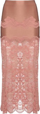 Paco Rabanne Jupe en dentelle et jersey - Femme - Jupes - Brun - Taille: 36 FR