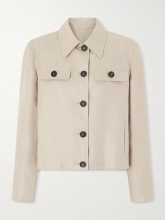 Brunello Cucinelli Jacke Aus Leinen-twill - Neutral