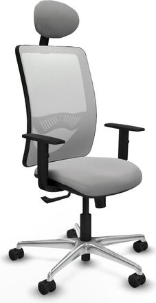 Piqueras y Crespo Computerstuhl Zulema mit 1D-Armen, h&ouml;henverstellbarer Lendenwirbelst&uuml;tze und festem Kopfteil, ausgestattet mit 3-fach Sincro und Schneideschaum, Wei&szlig;/