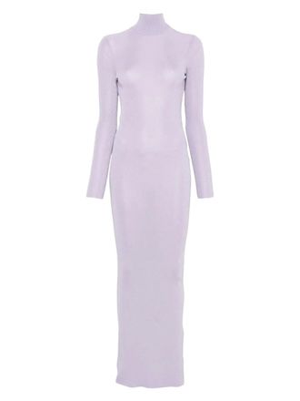 Self Portrait robe en maille fine - Violet