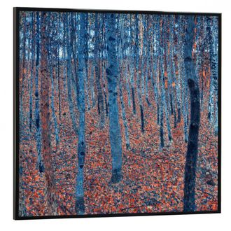 artboxONE Poster mit schwarzem Rahmen 30x30 cm Natur Buchenhain - Bild Gustav Klimt bildende Kunst buche