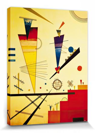1art1 Wassily Kandinsky Poster Fröhliche Struktur, 1926 Bilder Leinwand-Bild Auf Keilrahmen | XXL-Wandbild Poster Kunstdruck Als Leinwandbild 80x60 cm