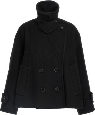 Chlo&eacute; Double-Breasted Wool Coat - Black