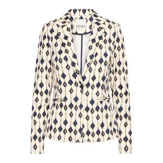 Ichi Eclipse Ikat Aop Blazer Jacke - - Jackets - Damen - Beige - M