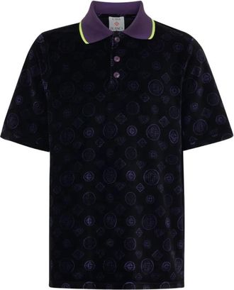 Casablanca Homme, Tops, Noir, Taille: XL Polo en Velours Monogramme