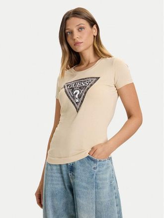 Guess T-Shirt W5BI15 J1314 Hellbeige Slim Fit