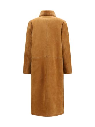 Sword 6.6.44 Womens Leather Shearling Coat Camel Calf Bos Taurus Jacket