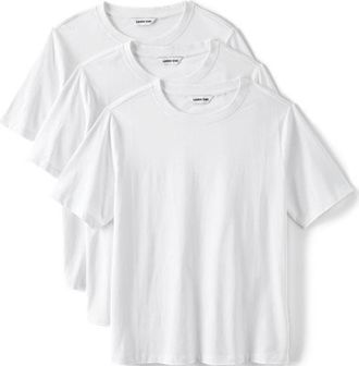 Lands End Kurz&auml;rmelige Rundhalsshirts im 3er-Set, Damen, Gr&ouml;&szlig;e:56-58 plus, Wei&szlig;, by Lands End