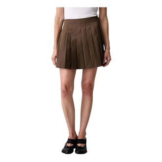 Maison Margiela Femme, Jupes, Brun, Taille: 38 FR Jupe patineuse courte pliss&eacute;e