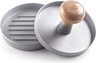 Lacor Lacor - 60258 - Backform für selbstgemachte Hamburger, Burgerpresse, abnehmbarer Holzgriff, enthält 60 Stück antihaftbeschichtetes Papier, Ø 11 x 7,5 