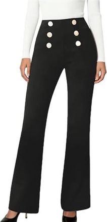 Generic Pantalon de costume pour femme, pantalon de travail extensible, pantalon pour femme avec ceinture, v&ecirc;tements indiens pour homme, Noir, XXL