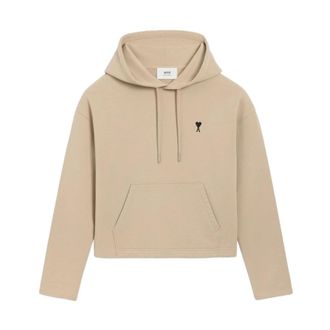 Ami Bestickter Herz-Logo-Kapuzenpullover - - Sweatshirts & Hoodies - Damen - Beige - L