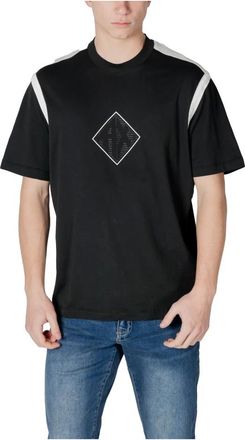 A|X Armani Exchange Homme, Tops, Noir, Taille: XL T-shirt en Coton Noir pour Homme