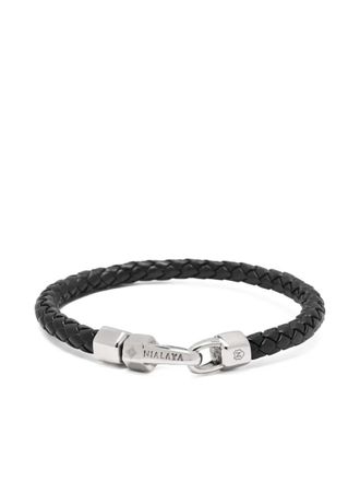 Nialaya bracelet en cuir tress&eacute; - Noir