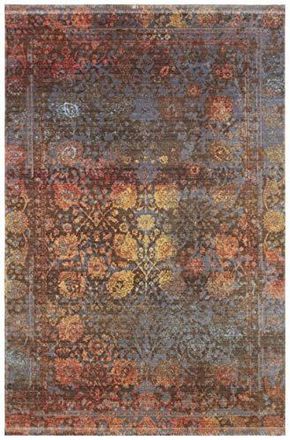 Nouristan Design Teppich mit Fransen Menga Blau Braun Rot, 160x230 cm