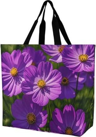 Generic Fleurs Violettes Sac Fourre-Tout Pliable Tote Bag L&eacute;ger Sac Courses Pour Plage Voyage Universit&eacute;