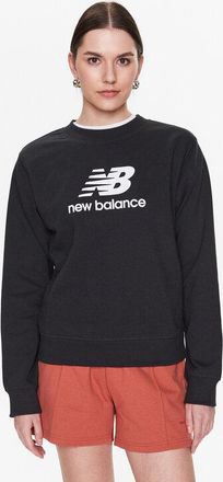 New Balance Sweatshirt Essentials Stacked Logo WT31532 Schwarz Relaxed Fit