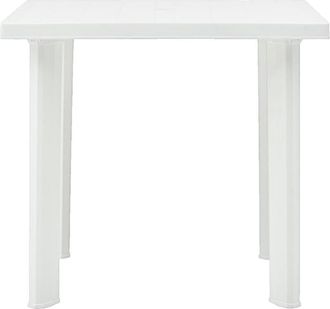 vidaXL Table &agrave; manger de jardin Plastique Blanc 80x75x72 cm