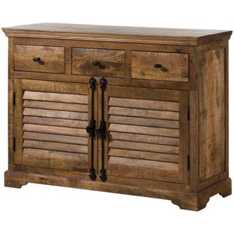 Massivmoebel24 Sideboard Mango 120x45x90 dunkelbraun ge&ouml;lt rodez 120