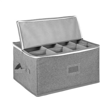 Generic Glaswaren-Aufbewahrungsbox - Weinglas-Aufbewahrungs-Organizer | Verstellbare Trennwände Für Wein-, Champagner- Und Rotweingläser, Behälter Aus Feinem 