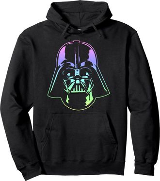 Star Wars Darth Vader Neon Gradient Helmet Portrait Pullover Hoodie