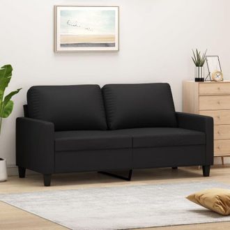 vidaXL Vidaxl - Canap&eacute; &agrave; 2 places Noir 140 cm Similicuir
