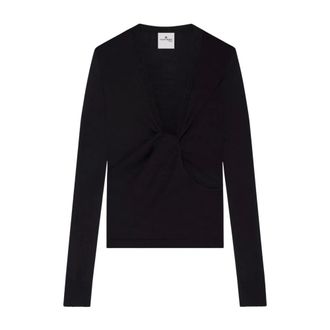 Courr&egrave;ges V-neck Tricots - Femme - Pulls - Noir - Taille: 40 FR