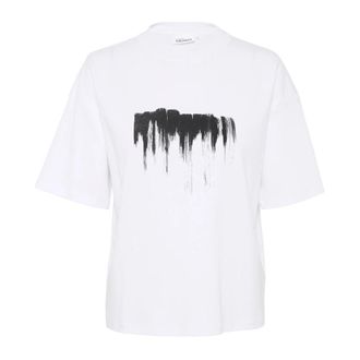 Karen by Simonsen T-Shirt mit Grafischem Druck Bright White - - Tops - Damen - Wei&szlig; - XS