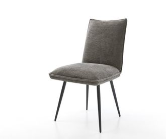 DELIFE Esszimmerstuhl Lelio-Flex Boucl&eacute; Soft Schlamm 4-Fu&szlig; konisch Schwarz Taschenfederkern, Esszimmerst&uuml;hle