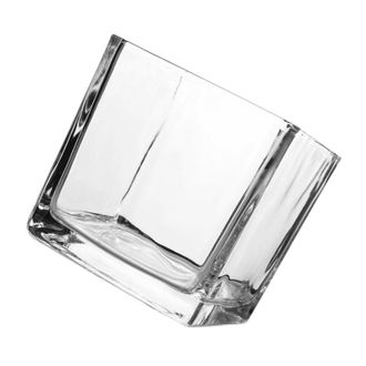 Cabilock Quadratische Glasvase 10 X 10cm Transparent Dekorativer Hydrokultur Blumengef&auml;&szlig; f&uuml;r K&uuml;che und Schlafzimmer
