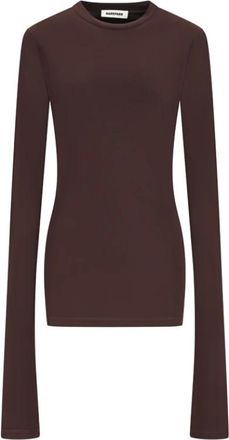 Darkpark Darkpark, Femme, Tops, Brun, Taille: 42 FR Haut &agrave; manches longues et col rond Camren coupe slim