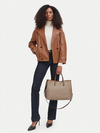 Tommy Hilfiger Handtasche Tommy Hilfiger Th Monoplay Satchel AW0AW19173 Beige