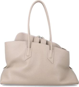 The Attico Shopper & Totes - Medium Grainy Leather Tote With Asymmetric Silhoue - Gr. unisize - in Beige - f&uuml;r Damen