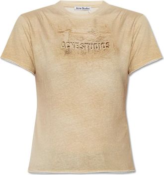 Acne Studios Femme, Tops, Beige, Taille: 38 FR Logo T-Shirt