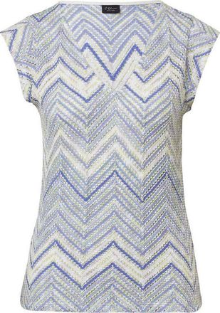 s.Oliver Kurzarmshirt T-Shirt Semitransparentes T-Shirt aus Strickjersey mit V-Ausschnitt