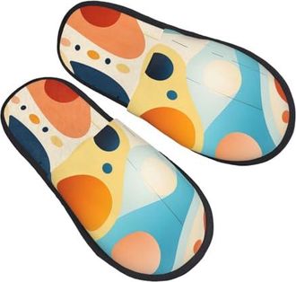 Generic Pantoufles Hommes G&eacute;om&eacute;trique abstrait minimaliste boh&egrave;me L&eacute;g&egrave;re Chaussons Homme Confortable Chaud Chausson Maison Adulte Femme L