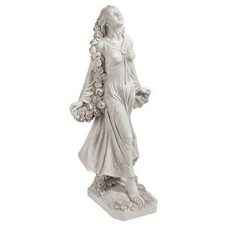 Design Toscano Statue Flora die g&ouml;ttliche Schutzherrin der G&auml;rten, Ma&szlig;e: 37 x 37 x 77.5 cm 9 kg