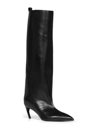 The Attico Womens Knee-High Boots Lea Black Leather Calf