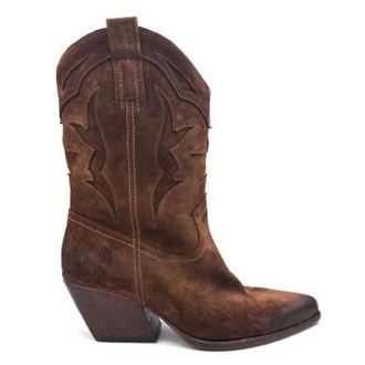 Elena Iachi Vintage Texano Lederstiefel - - Shoes - Damen - Braun - 38 EU