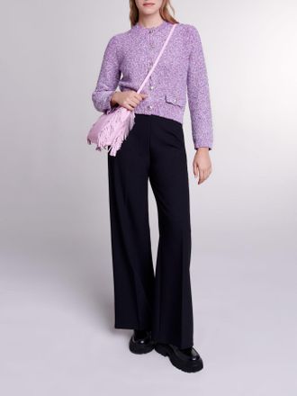 Maje Strick-cardigan Mit Pailletten - Rosa Fuchsia - Gr&ouml;&szlig;e 32 - Maje