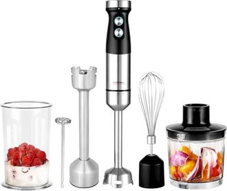Gastroback 40972 Design Power Stabmixer Set 5-in-1, Silber, Schwarz