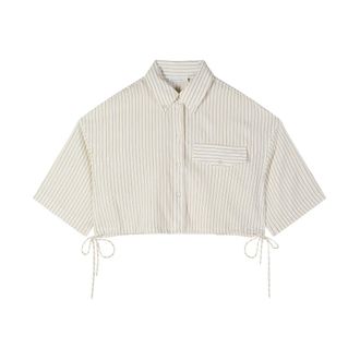 Patrizia Pepe Femme, Blouses et Chemises, Blanc, Taille: 42 FR Chemise Courte